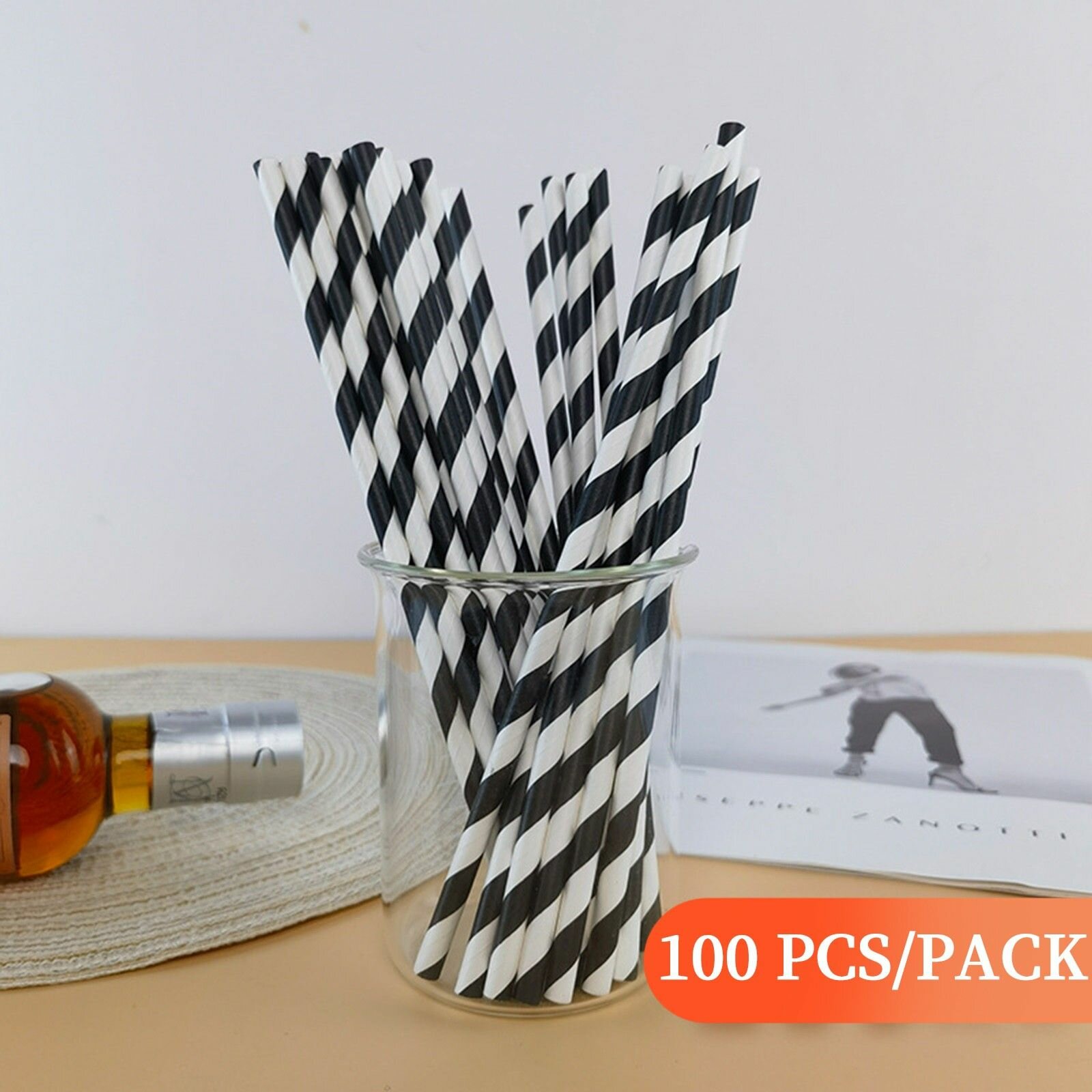 Трубочки для коктейлей, 100 шт