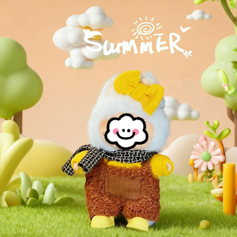 Серьезная игрушка Panda Bear Labubu Серия 1 & 3 Виниловая кукла Аксессуары Шарф Головной убор Новогодний подарок для