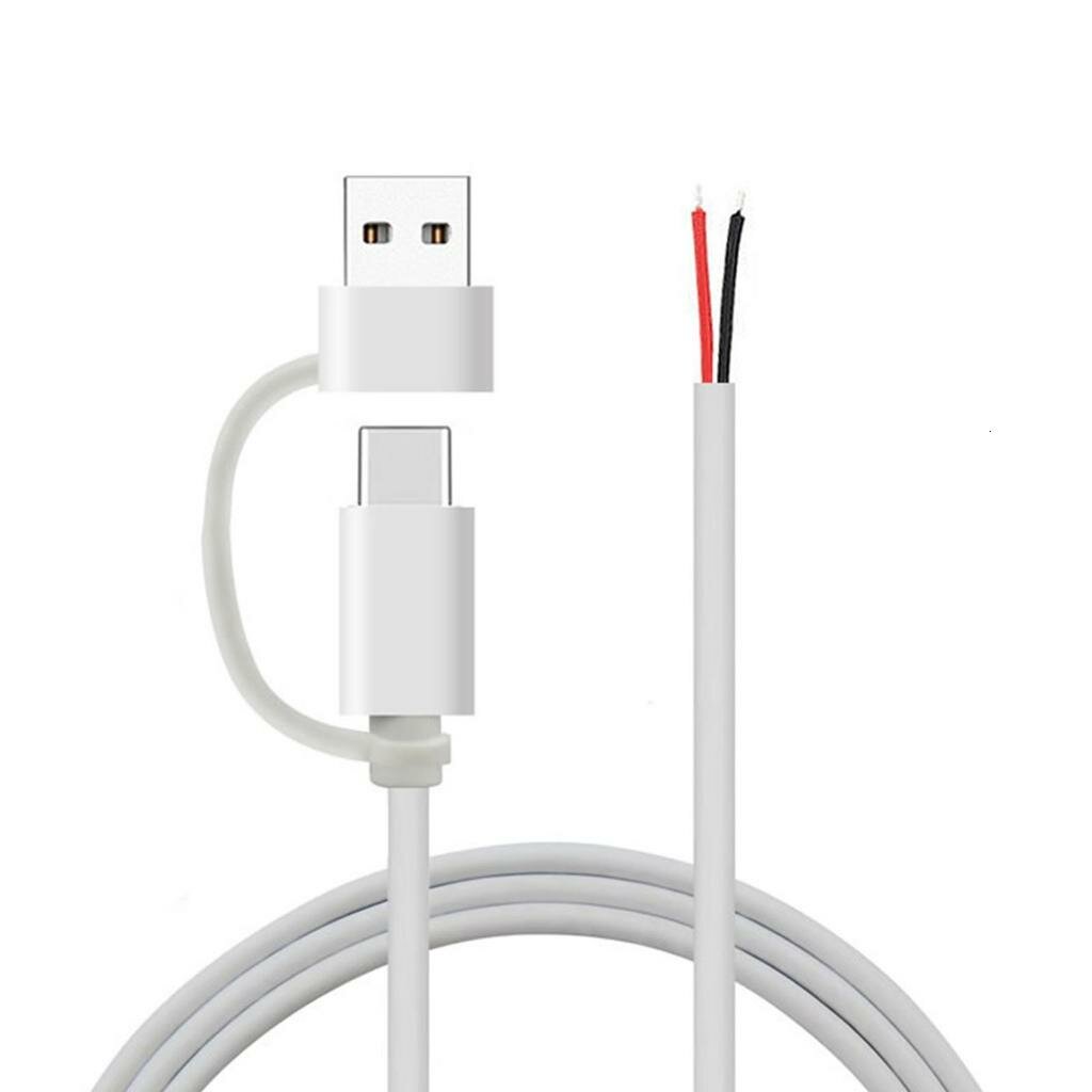 USB Type C шлейф с открытыми проводами 5V 2A, Тип C плюс USB