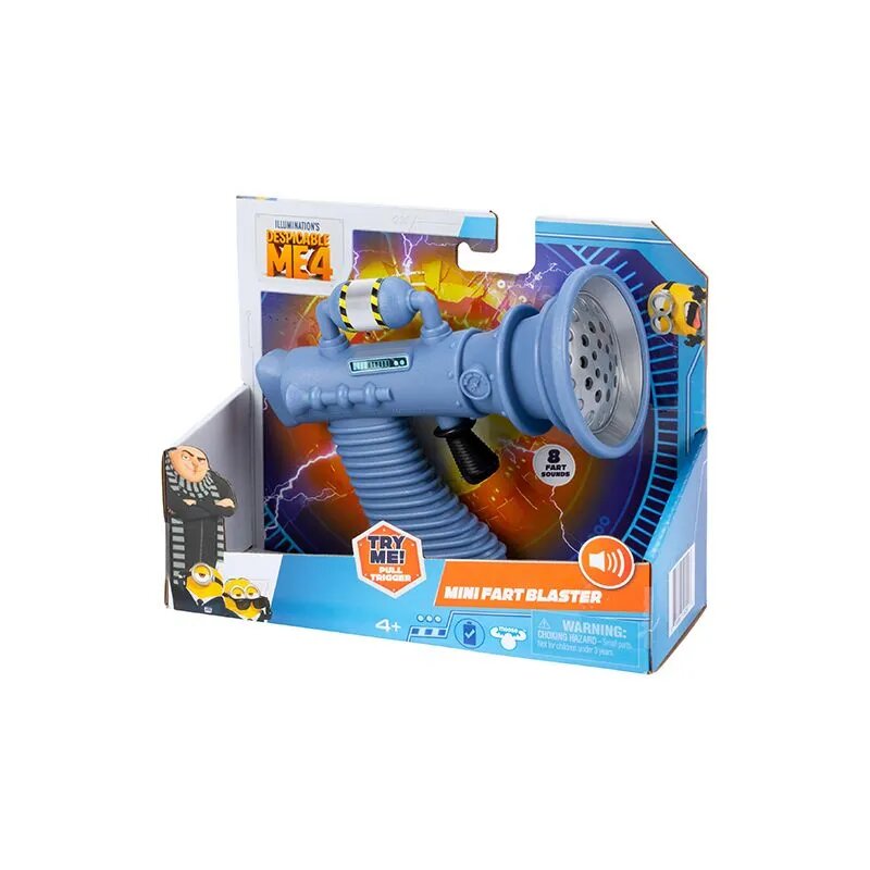 Moose Illumination's Despicable Me 4 Mini Fart Blaster / 8 Различных глупых пердящих звуков для детей старше 4 лет, для игр в помещении и на открытом воздухе