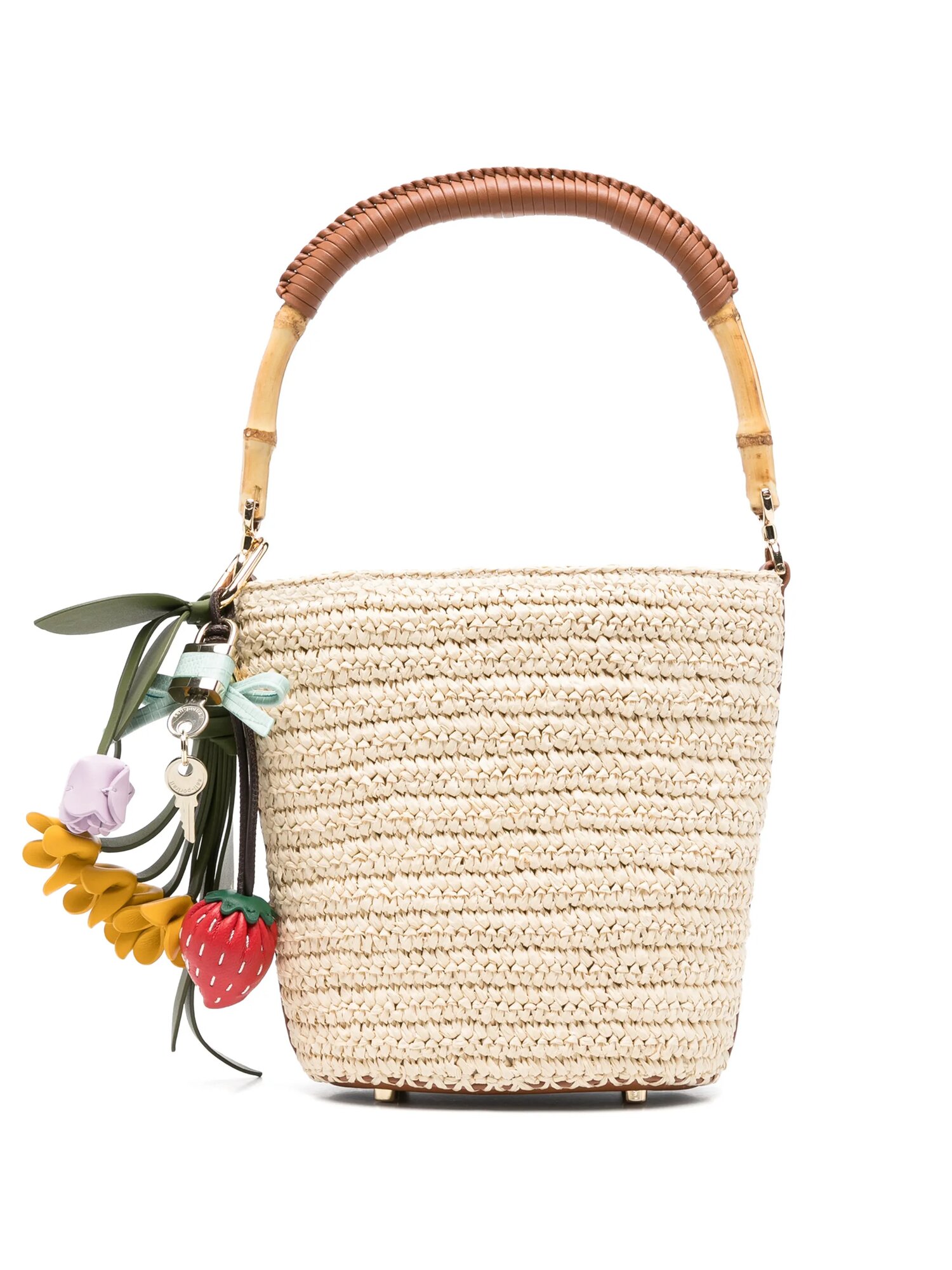 Сумка Raffia charm bucket bag