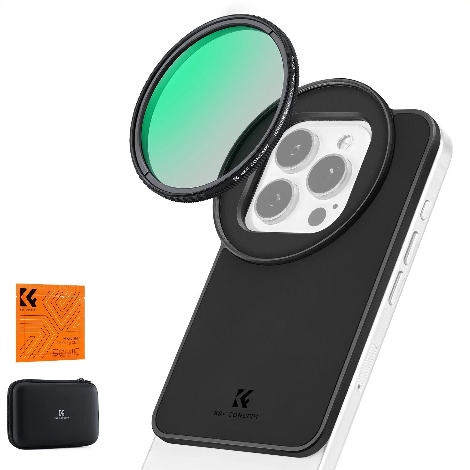 K&F CONCEPT 6,1-дюймовый адаптер для крепления магнитного фильтра с поляризационным фильтром CPL 67 мм для улучшения мобильной фотографии iPhone