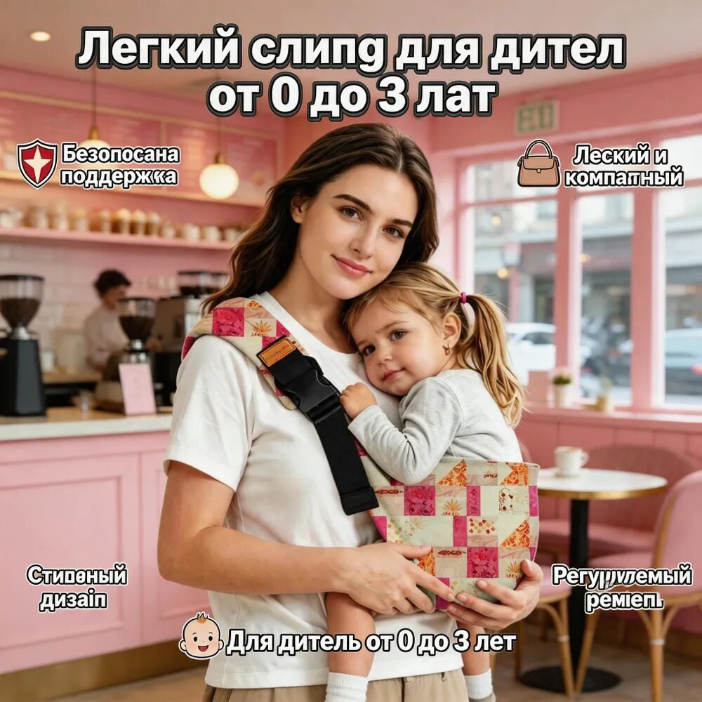 Рюкзак-типа "слинг" для новорожденных для прогулок и путешествий с малышом в поликлинику, магазин