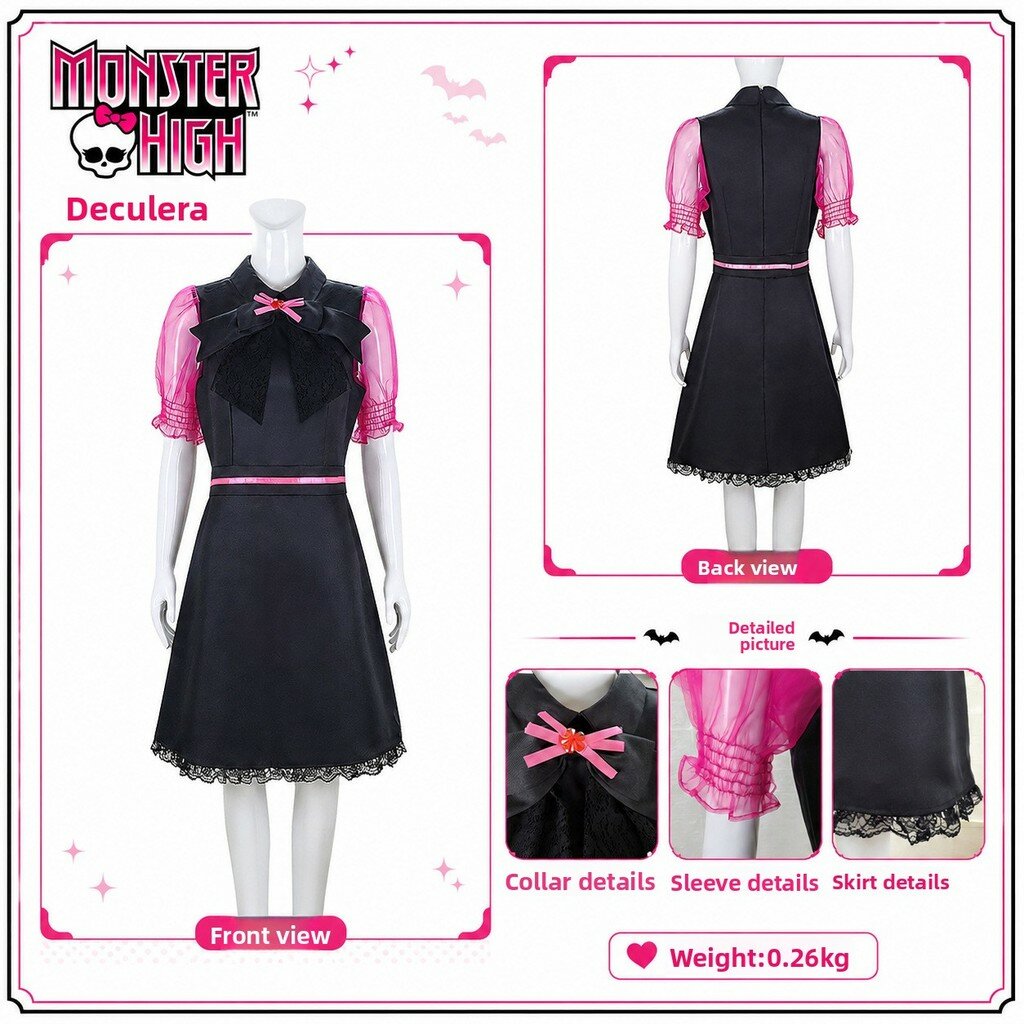 Monster high draculaura костюм для косплея с полиэстером и милым стилем для костюмированных вечеринок dekula b-l