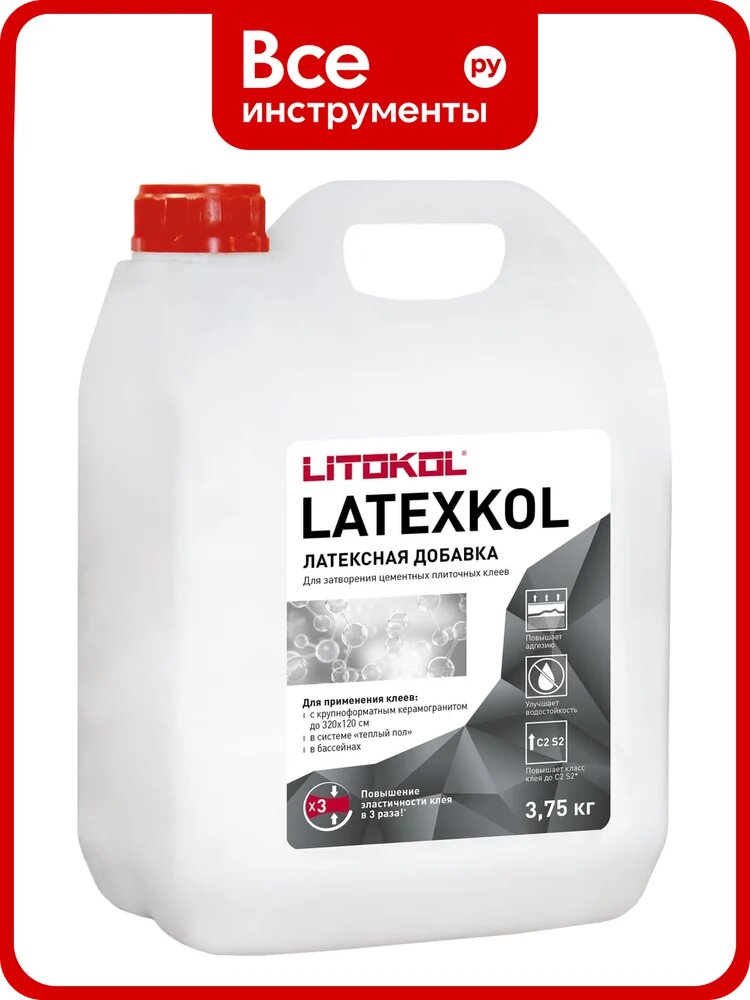 Латексная добавка для клеев LITOKOL LATEXKol-м 3,75 кг can 112010004