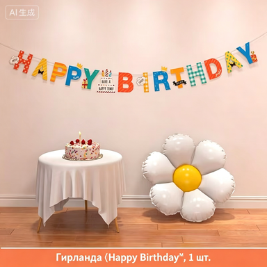 Гирлянда «Happy Birthday», 3 м, праздничная подвеска для дня рождения