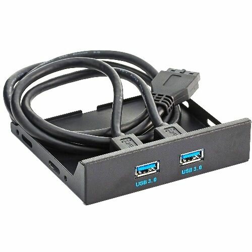 USB-концентратор, планка 3.5 USB-AA*3.0 два порта Exegate U3H-615 вывод с материнской платы на фронт ПК
