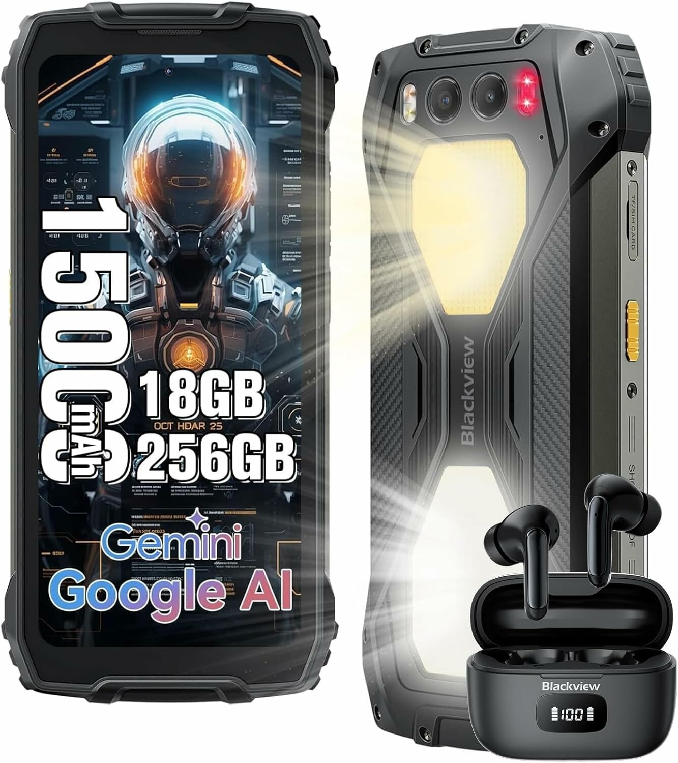 Blackview BV7300, 15000 мАч, 18 (6+12) ГБ + 256 ГБ, 6,67 дюйма