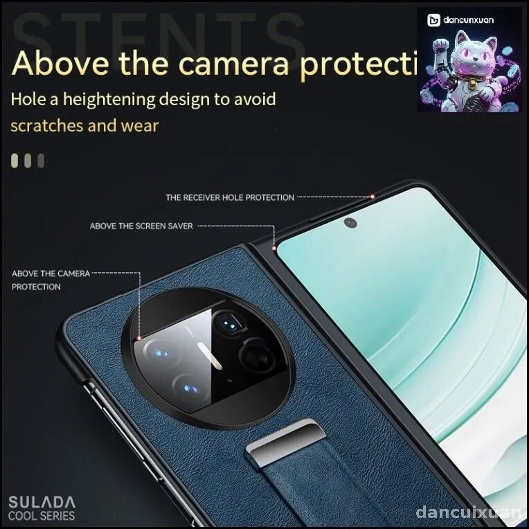 Эксклюзивный чехол SULADA из премиальной кожи для смартфона Huawei Mate X3