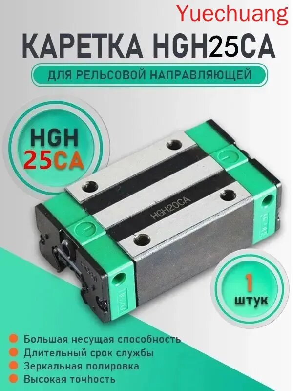 Каретка HGH25CA для рельсовой направляющей чпу станка. Каретка фланца hgh20ca опорный модуль с направляющей для фрезера.