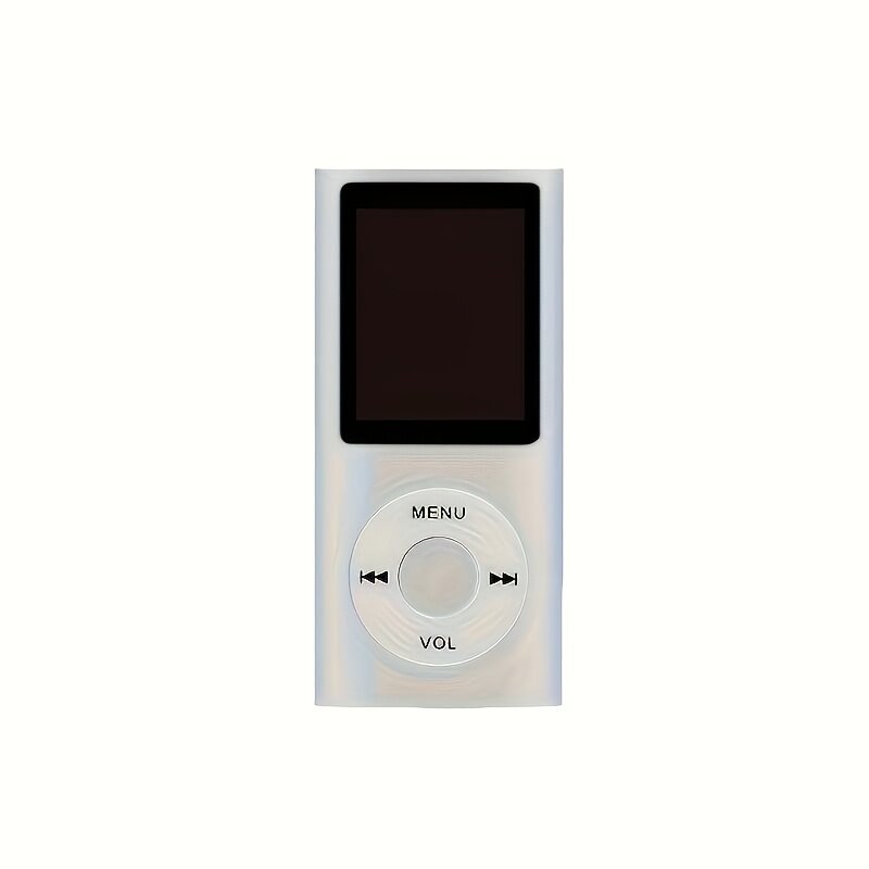 Портативный MP3 плеер с проводными наушниками и регулировкой громкости, без карты памяти, серебристый