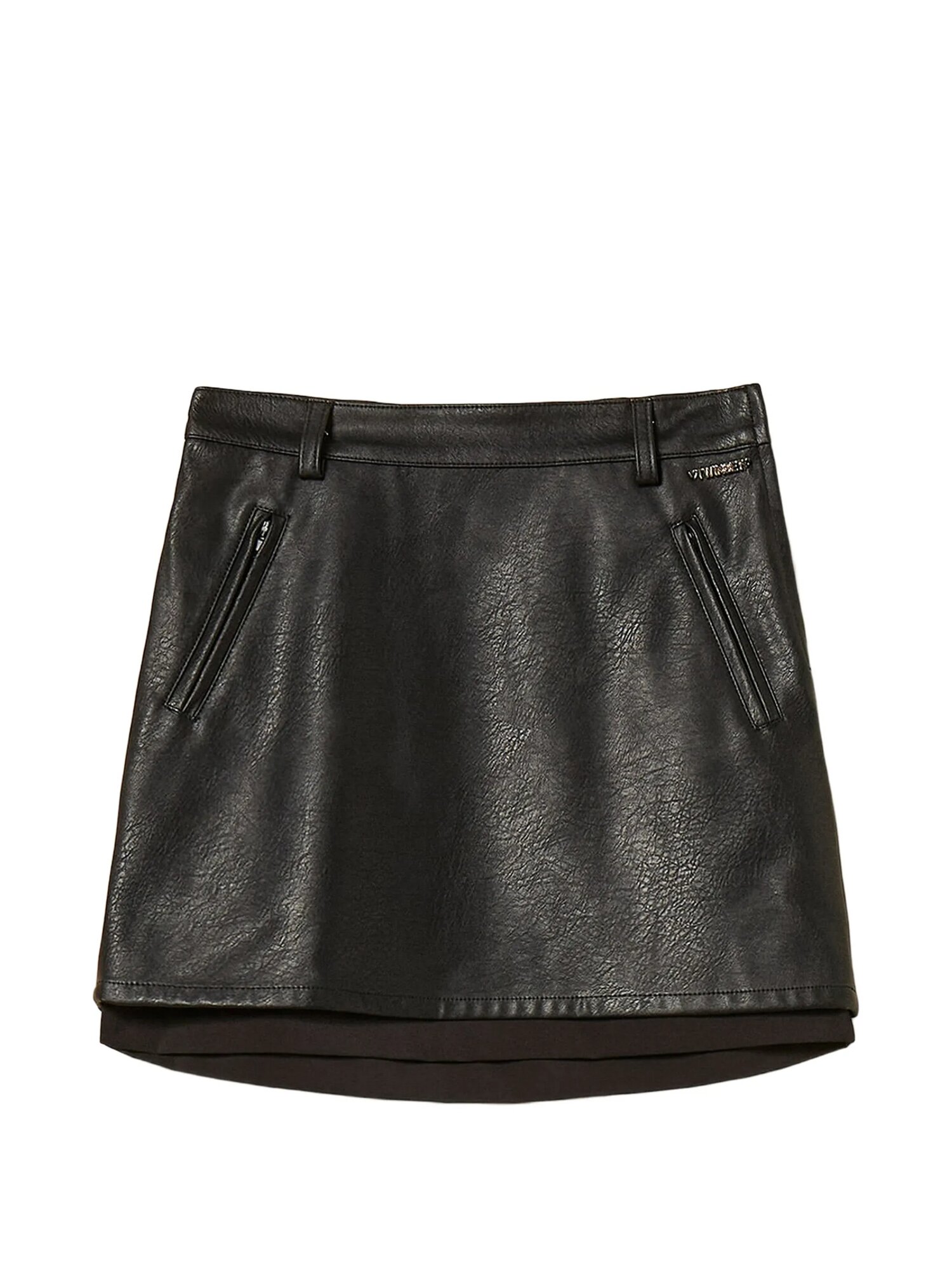 Юбка Faux-leather miniskirt with pockets