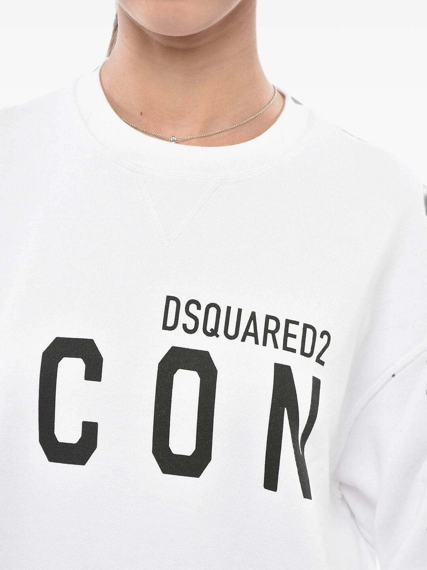 Толстовка DSQUARED2 Icon logo-print sweatshirt, размер 42, , бежевый/белый — фото 1