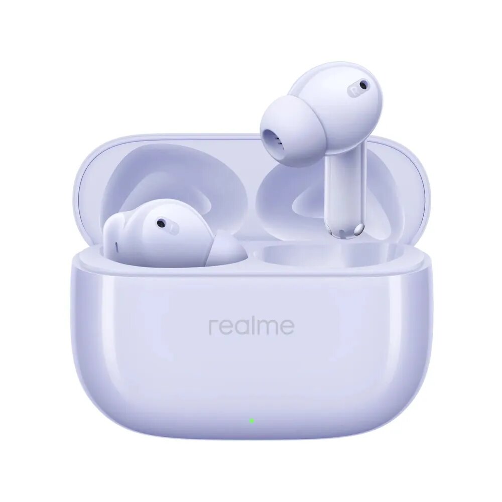 Realme Наушники беспроводные с микрофоном realme Buds T310, Bluetooth, USB Type-C, фиолетовый