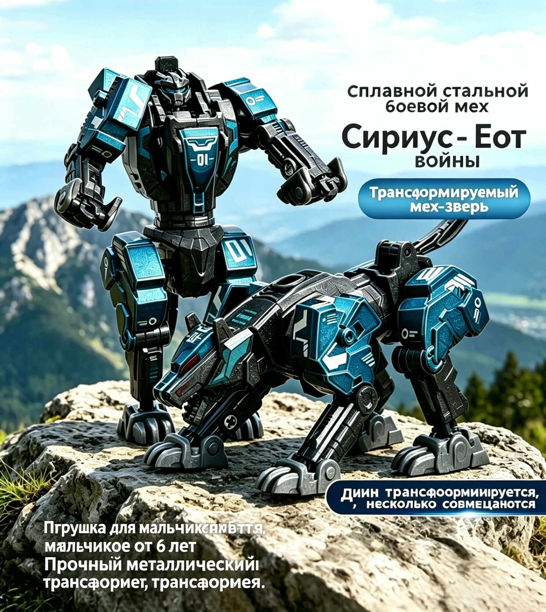 Боевой трансформер Sirius-Eot, броневая пантера-робот, многофункциональная трансформация из сплава стали