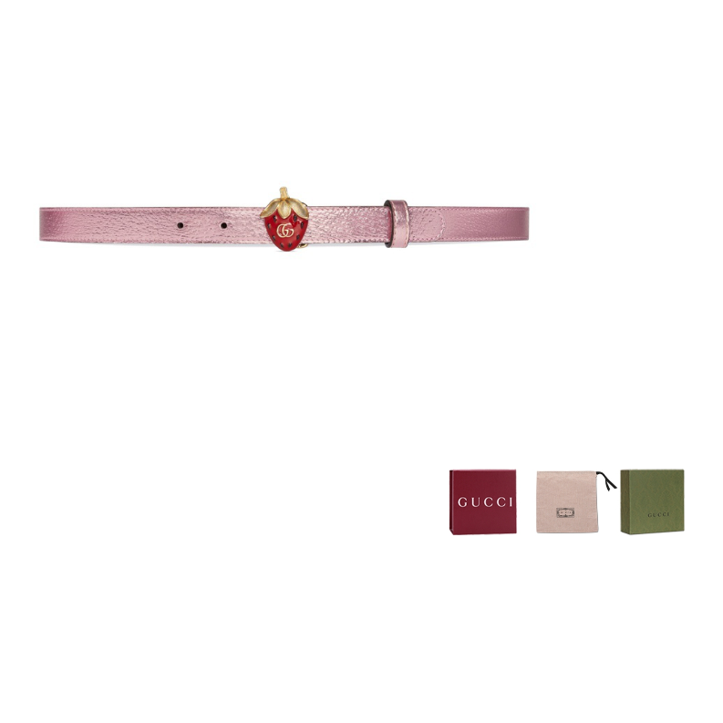GUCCI Кожаные ремни Женские Розовый Ширина корпуса 2 см 80