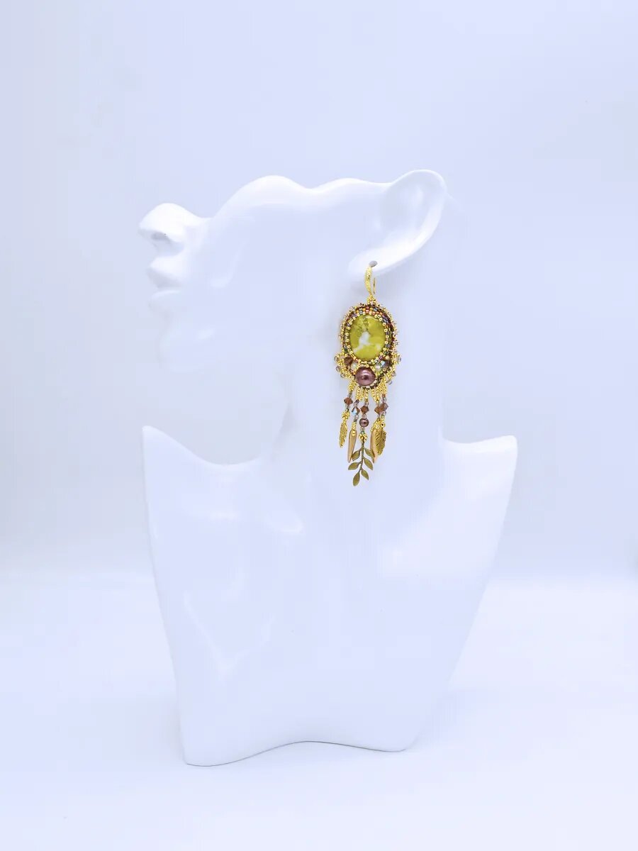 Серьги, кристаллы Swarovski, шпинель синтетическая