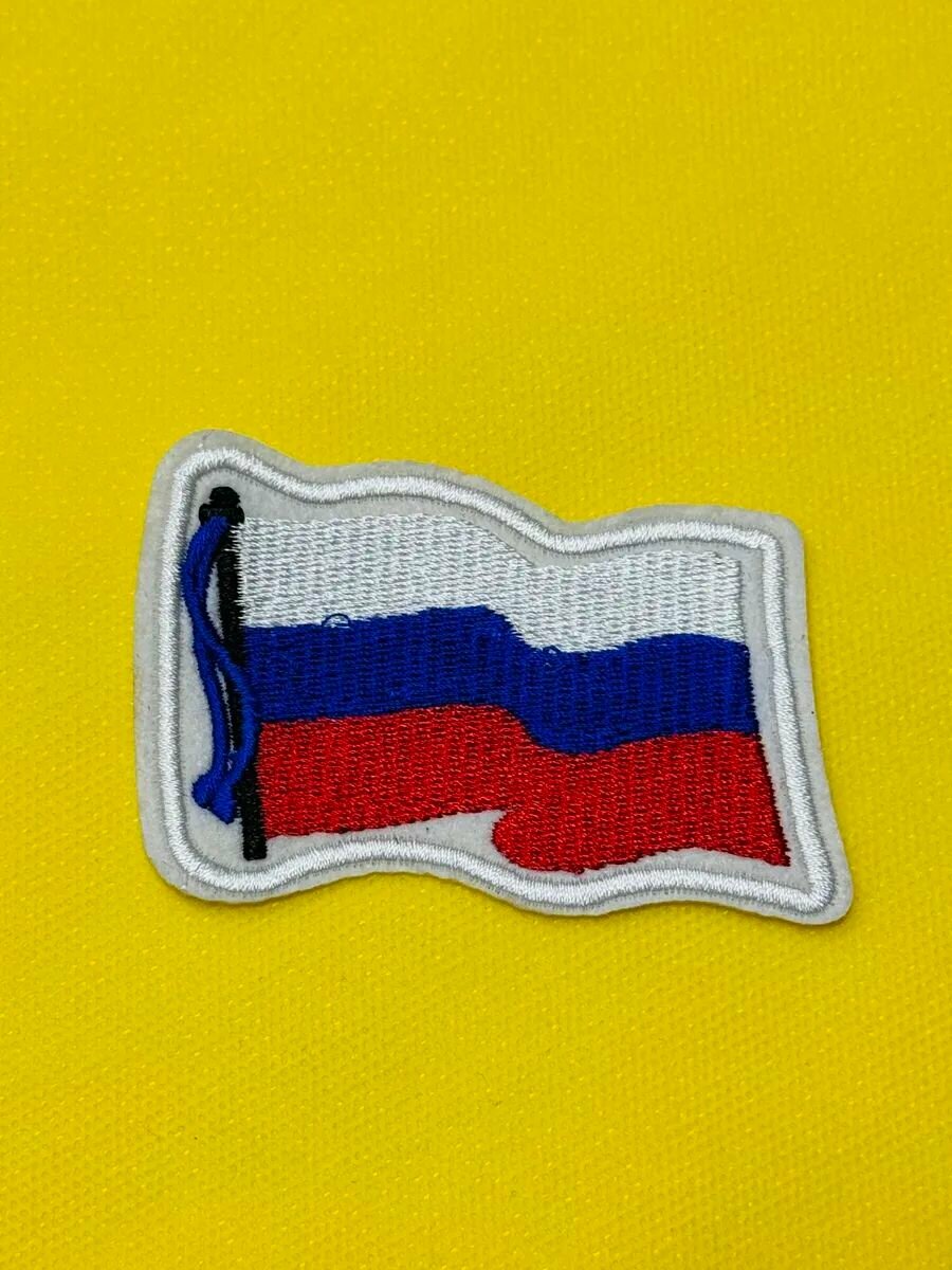 Набор аппликация 1 штука на одежду флаг термо, заплатки, нашивки 2 штуки, цвет красный