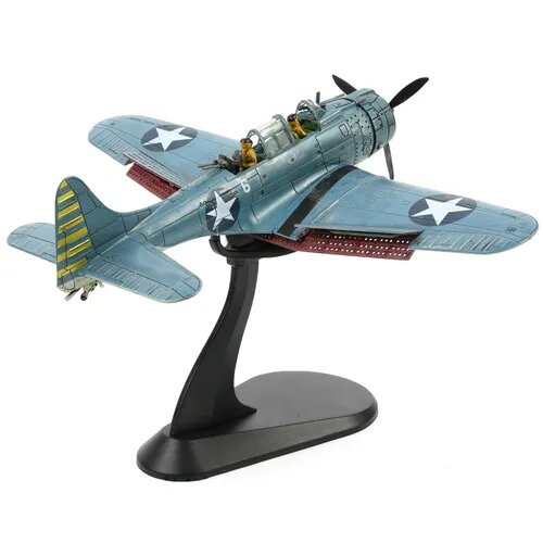 Модель пикирующего бомбардировщика Douglas SBD-2 Dauntless 1:72, литой металлический самолёт Второй мировой войны, коллекционная авиамодель для подарка или демонстрации