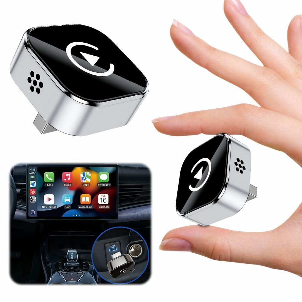 Беспроводной адаптер CarPlay и Android Auto, компактный металлический корпус, 2,4/5 ГГц