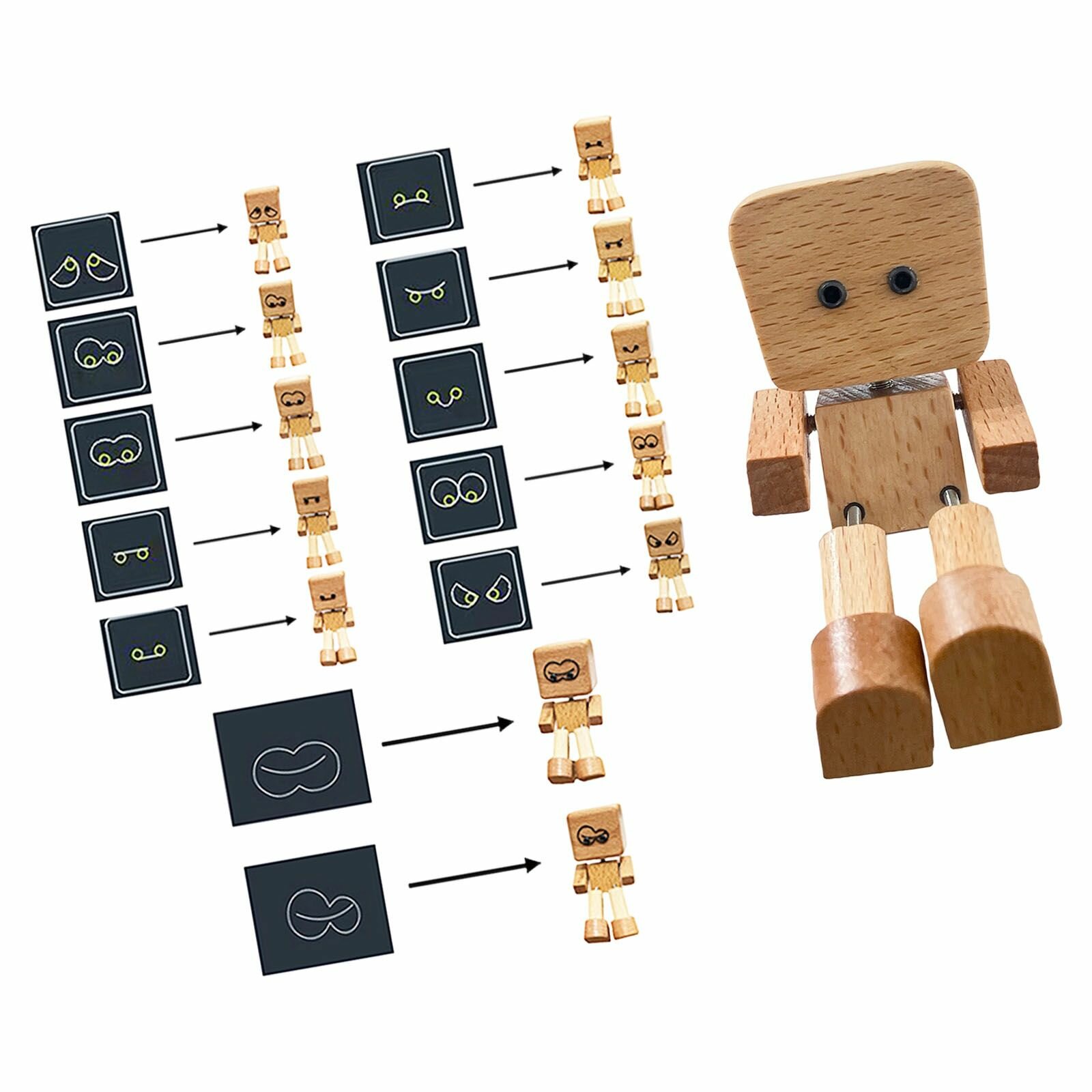 Деревянная кукла с качающимися ногами фигурка деревянного человечка для декора автомобиля и рабочего стола