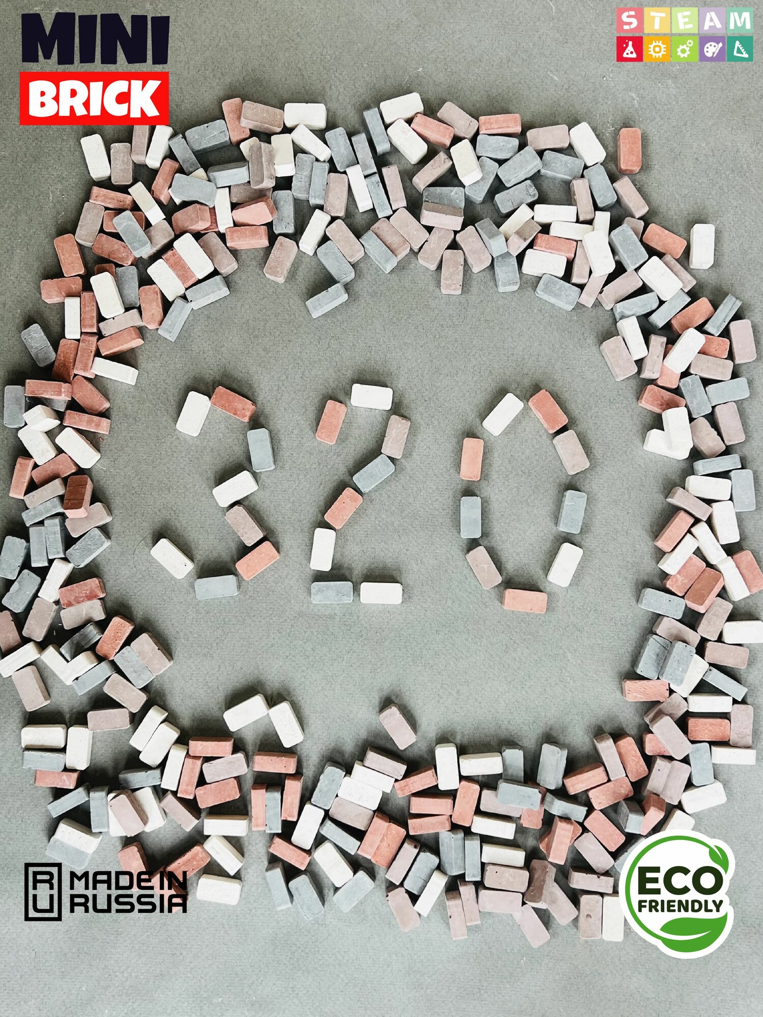 Кирпичики для творчества MINIBRICK "микс" 320 деталей