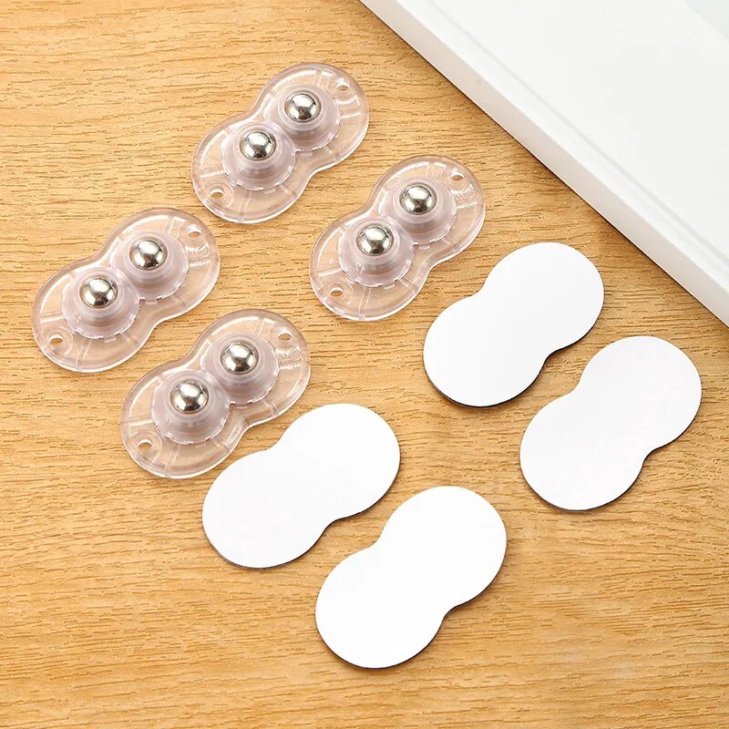 Комплект из 4-х мебельных роликов-колес, сверхмощные, на самоклеящейся основе, из нержавеющей стали, 360° ° Поворотное универсальное колесо, нагрузка 20/200 кг