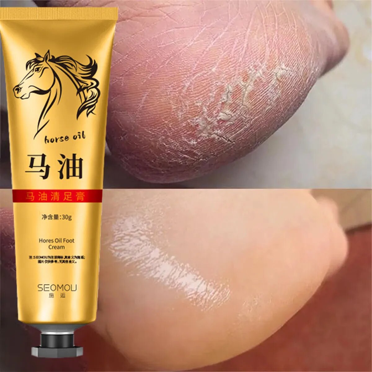 30 Г Крем Для Ног Против Трещин, Восстанавливает Потрескавшиеся Пятки, Удаляет Омертвевшую Кожу И Мозоли, Предотвращая Сухость, Ухаживает За Кожей Рук И Ног.