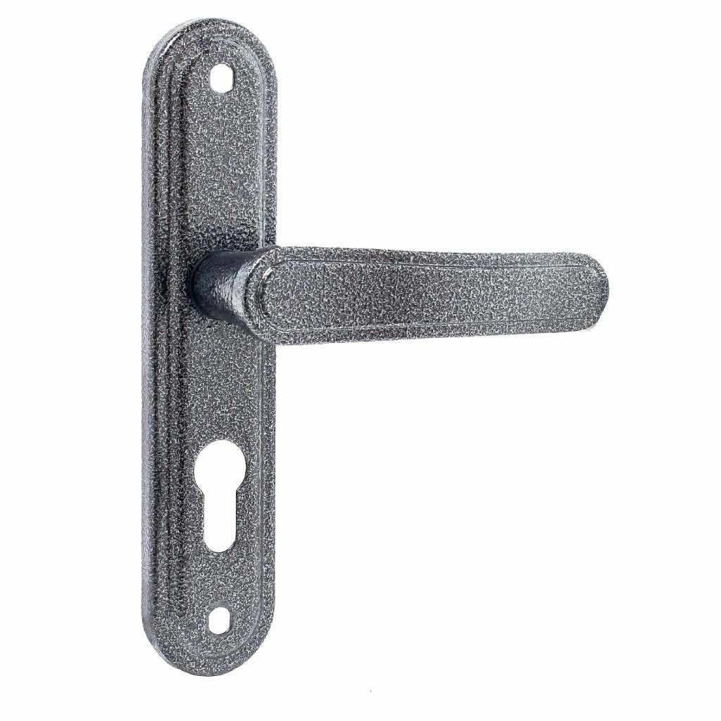 Ручка на планке Абсолют РФ1-55/03А, серебристая, 55 мм, для межкомнатных дверей, комплект из 2 штук, алюминиевый сплав