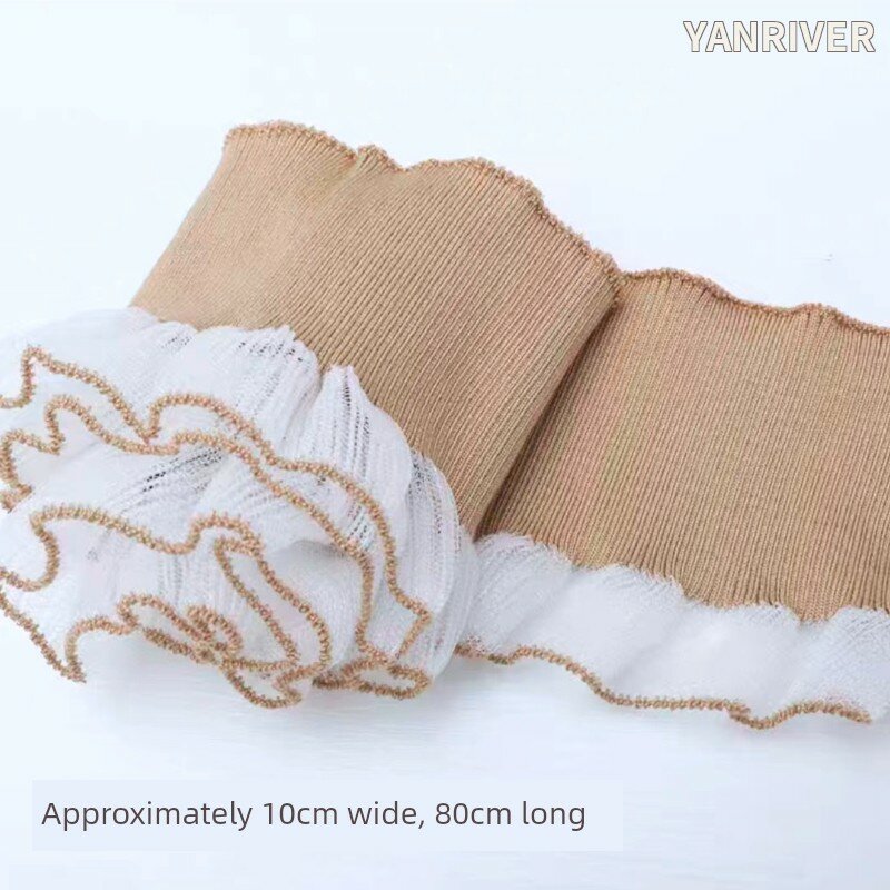 Прозрачные рифленые трикотажные эластичные тесьмы для одежды с волнистыми краями и кружевной тесьмой из рифленой ткани.