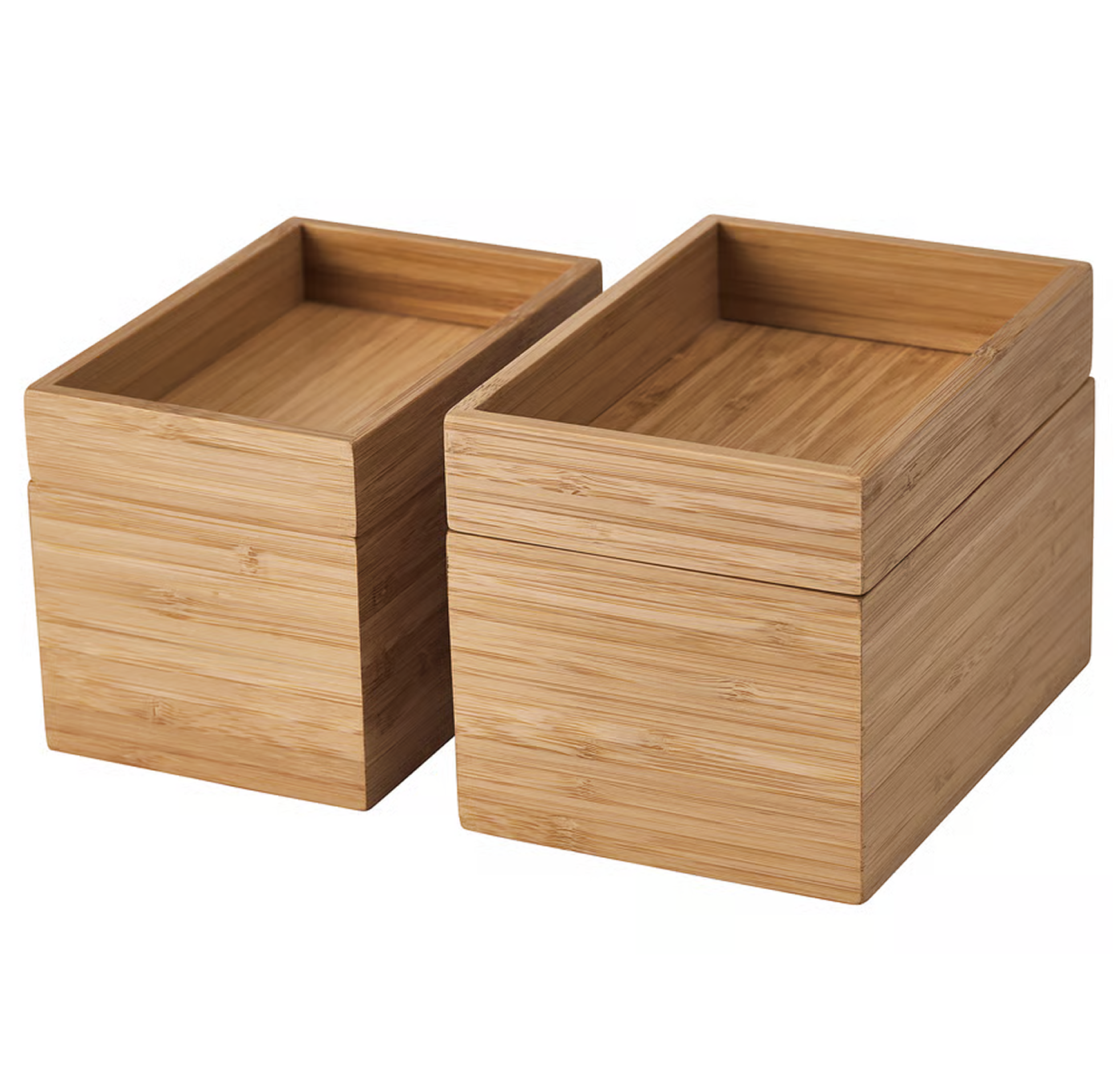 Органайзеры контейнеры для ванной комнаты IKEA DRAGAN, набор 4 шт, деревянные, бамбук