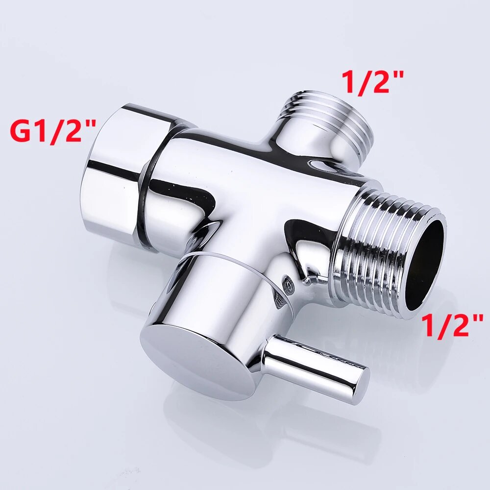Металлический 3-ходовой переключатель для душа G1/2 нержавеющая сталь