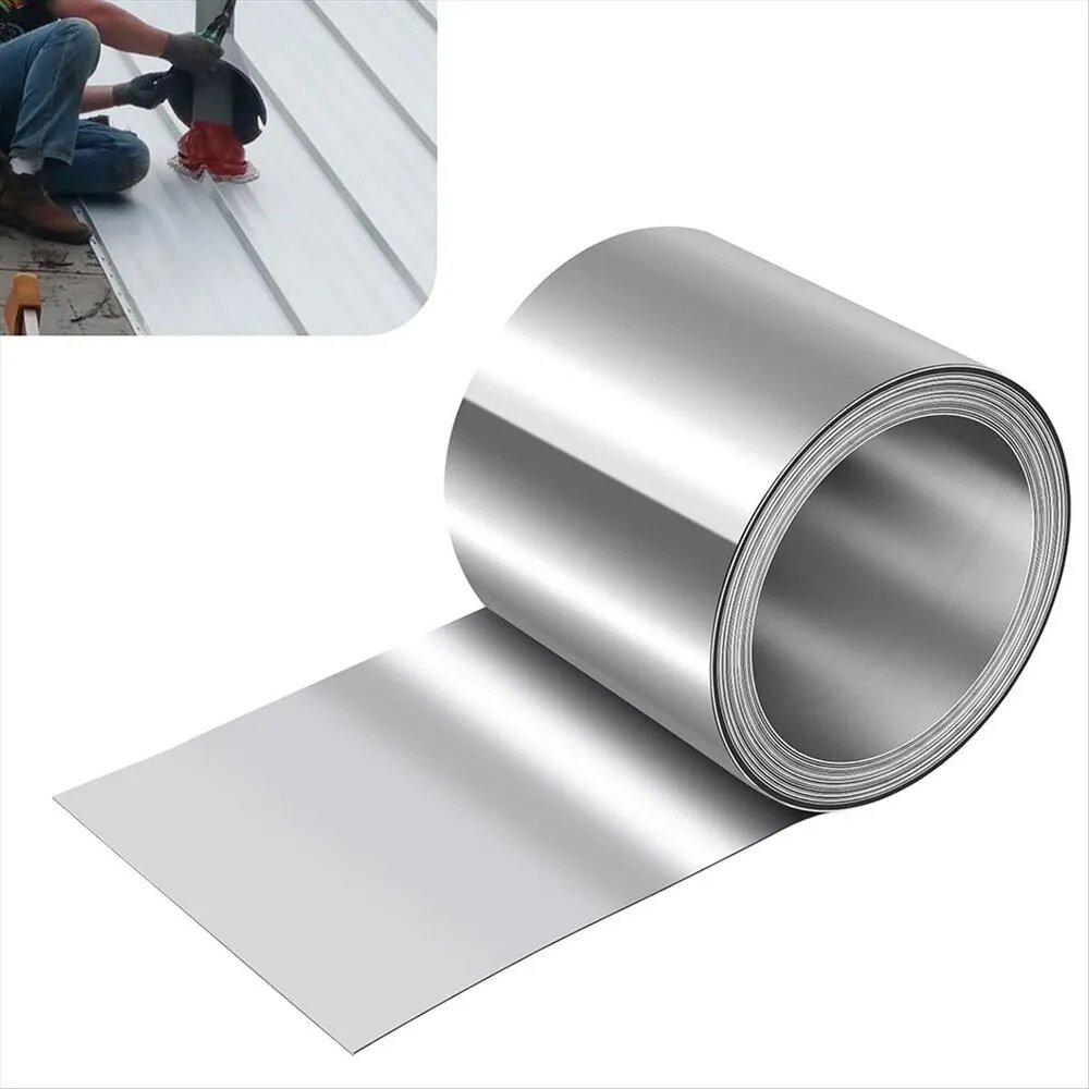 Рулон алюминиевой кровельной ленты, 6 дюймов x 10 футов, металлические кровельные панели (0,0078 дюйма/0,2 мм), рулон листового металла для