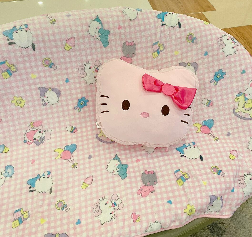 Макаронное одеяло-подушка с КТ Котом, 46x42 см подушка и 100x150 см плед, идеально для отдыха в офисе или в поездке
