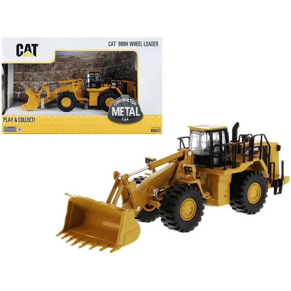 Металлическая модель техники CAT 1/64, погрузчик 988H, жёлтый, 1 шт