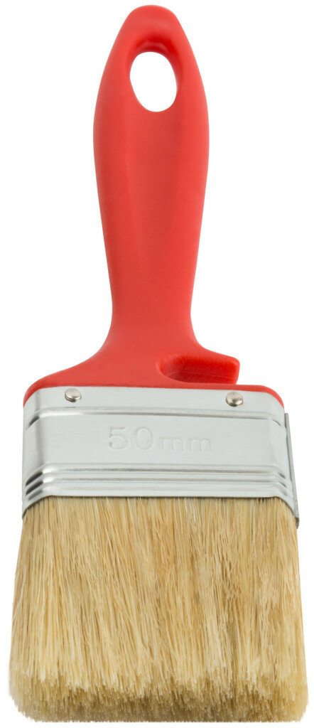 Кисть флейцевая курс "Крафт", натур. светлая щетина, пластиковая ручка с выемкой 50 мм
