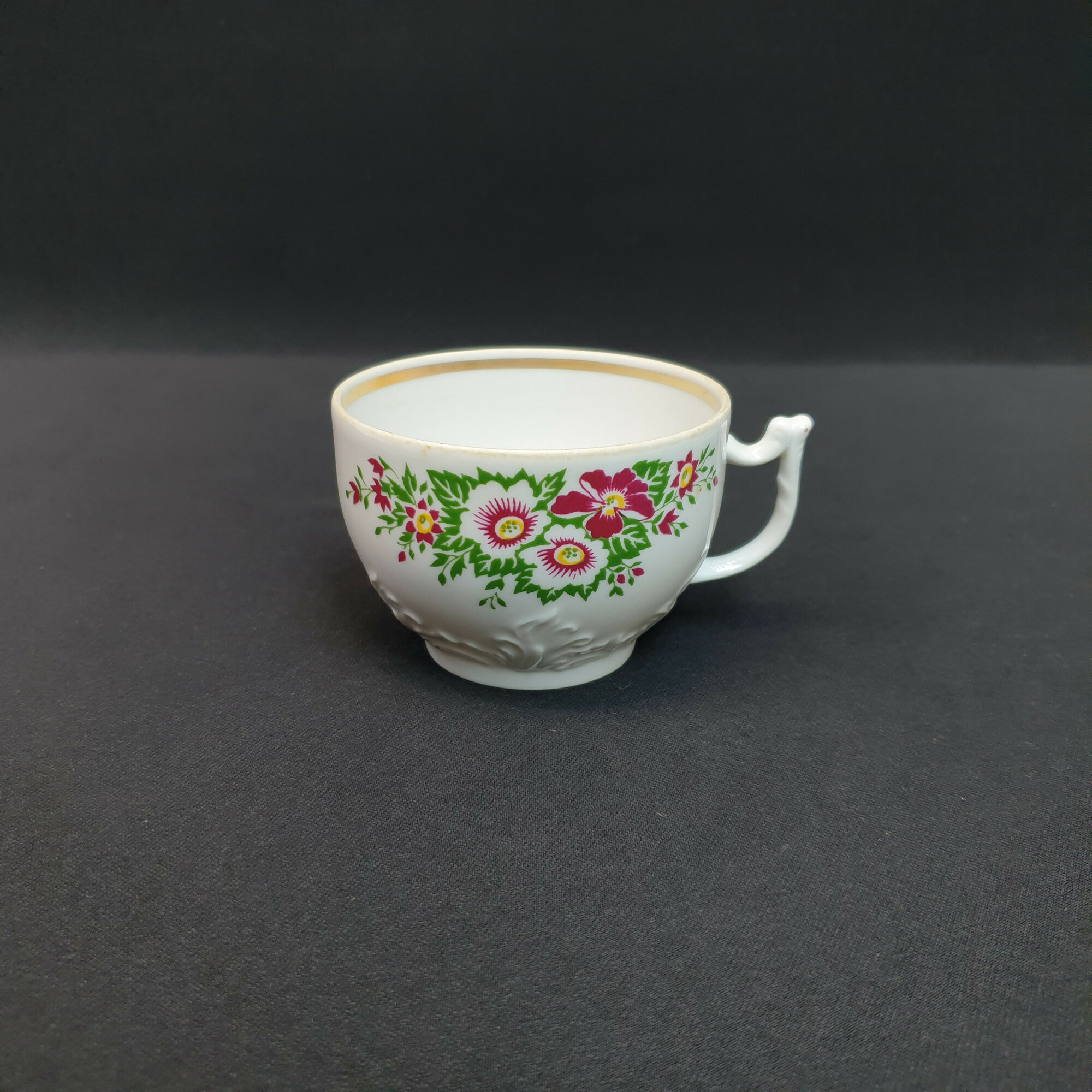 Винтажная чайная чашка кружка Вербилки, фарфор 200 мл, СССР