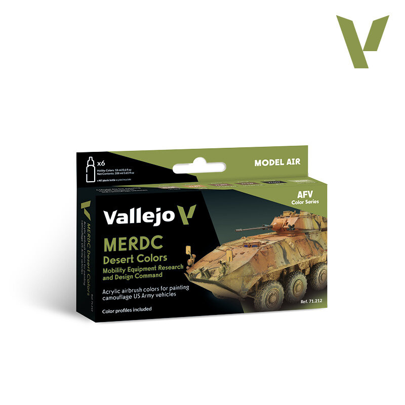 Набор красок Vallejo Model Air Set: MERDC Desert Colors (6) - обновленная формула 2025