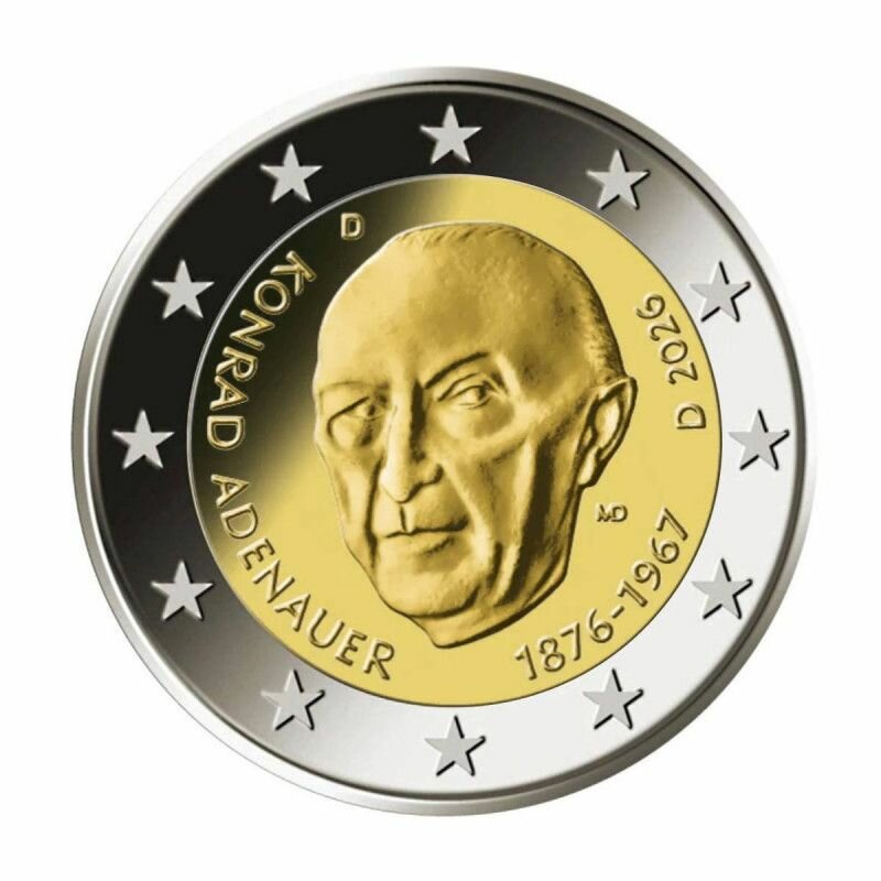 2 евро Германии 2026 г. Конрад Аденауэр (D)