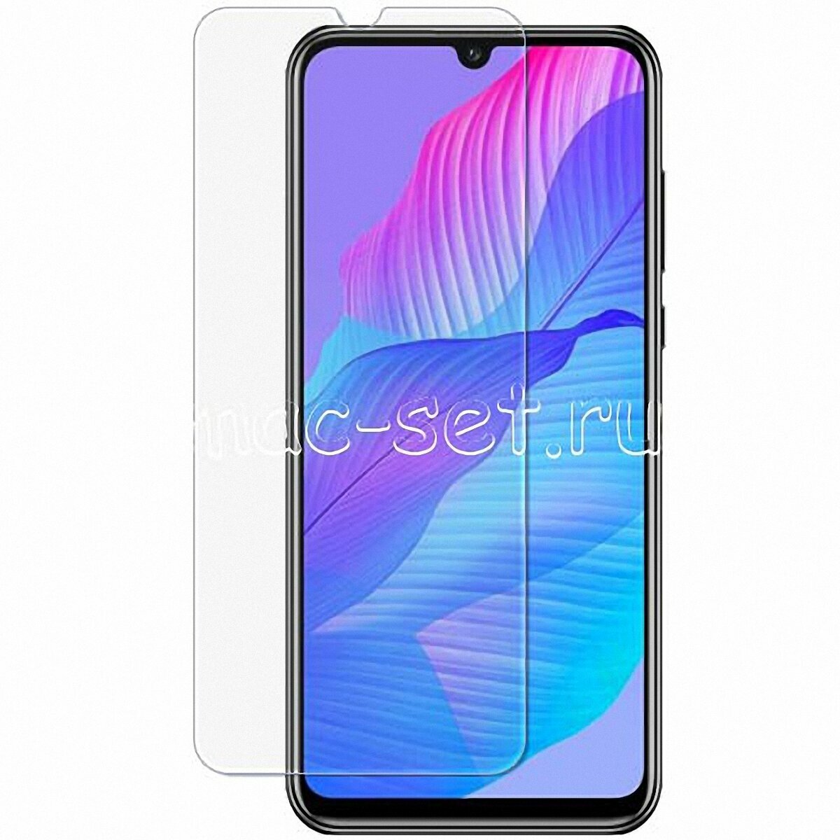 Защитное стекло для Honor 30i прозрачное на плоскую часть экрана