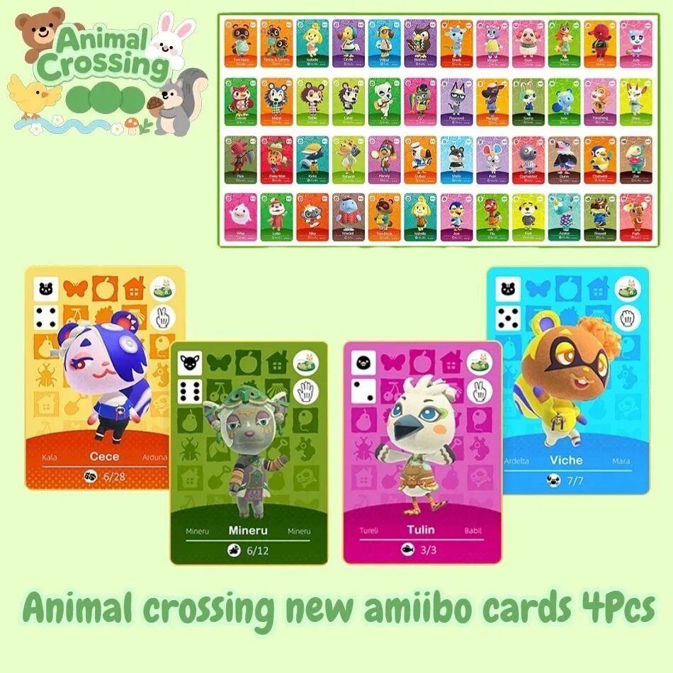 Амибо карты Animal Crossing Серия 1-5 Cece Mineru Tulin Viche New Horizons DLC Happy Home Paradise