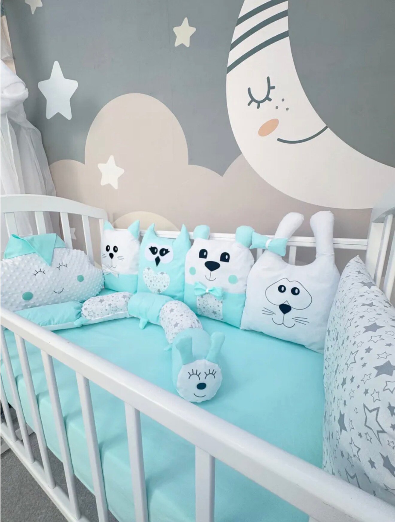 Бортики в кроватку для новорождённых мальчиков и девочек на прямоугольную кроватку/круглую кроватку/овальную кроватку