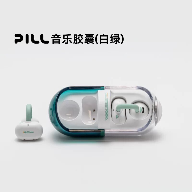 Shuiyueyu PILL Music Capsule беспроводные наушники Bluetooth 6.0 с белым и зеленым цветом для спорта и бега, дизайн на