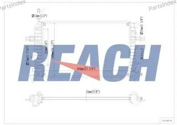 Радиатор REACH 1.40.14335.116 Opel Astra H 1.2 I 16V 2004-