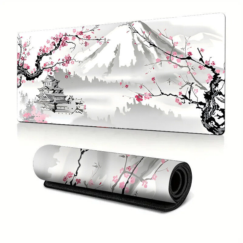 Коврик для стола и клавиатуры игрового типа с аниме тематикой анти скользящий увеличенный размер на основе резины