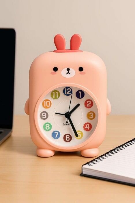 Часы-будильник алеф Rainbow rabbit, 16х10,5х5 см, розовый, батарейка AA (в комплект не входит) (QR1847-01)