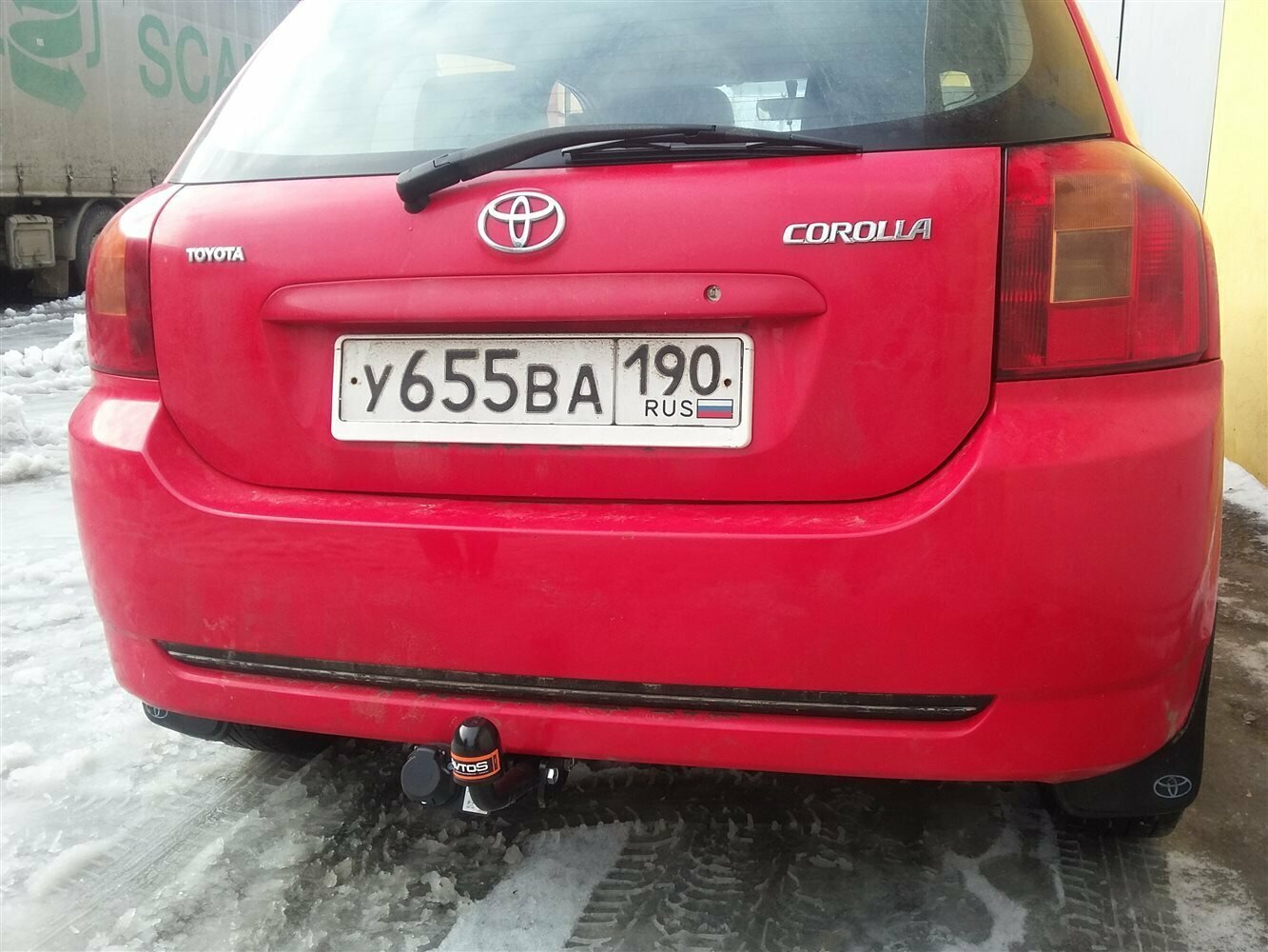 Фаркоп для Toyota Corolla хэтчбек 2002-2007гг. (без электрики) (паспорт и сертификат) AvtoS. TY29
