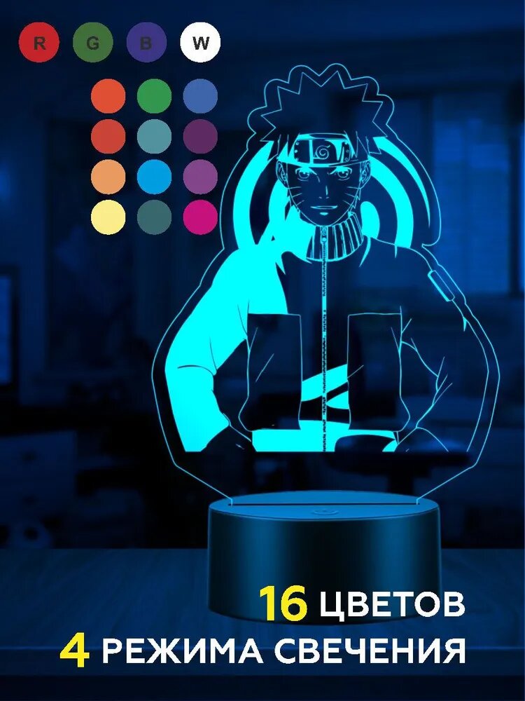 Ночник 3D Аниме Наруто — фото 1