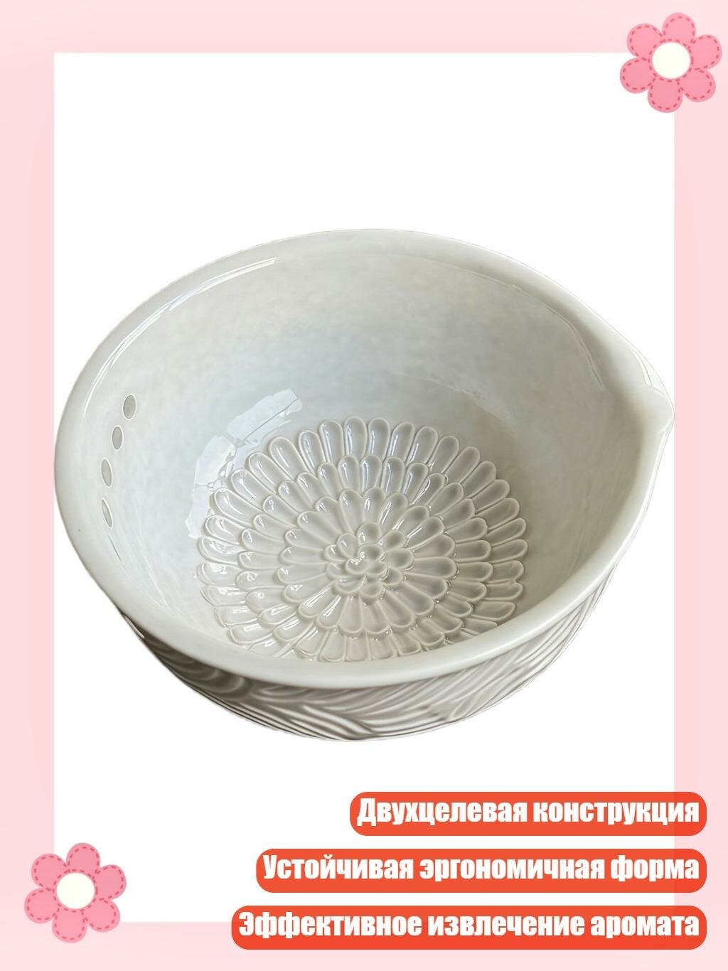 Глиняная тёрка-миска, Белый