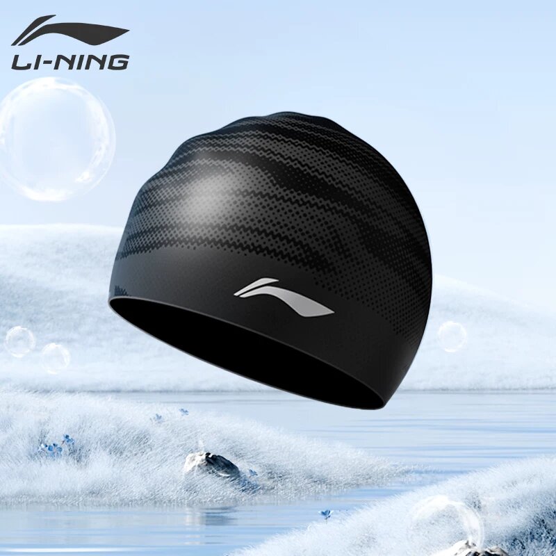 Li Ning шапочка для плавания, мужская силиконовая шапочка для плавания, водонепроницаемая, больших размеров, не